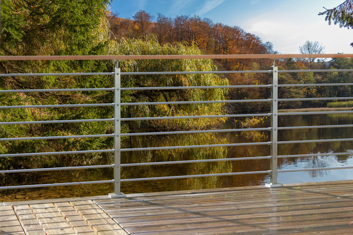 Stainless steel bar railing system installs with minimal modifications ...