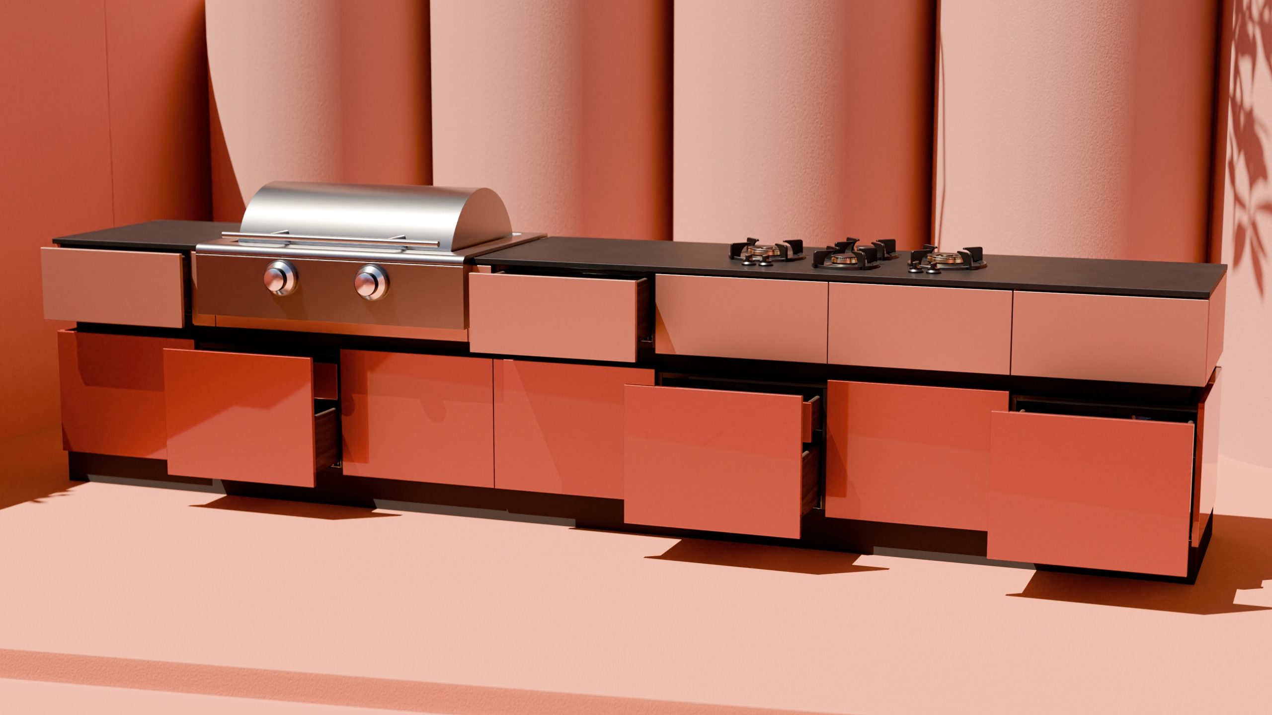 3. Brown Jordan Outdoor Kitchens.CUBE.Beige Red.Salmon Pink.Outdoor.1 ...